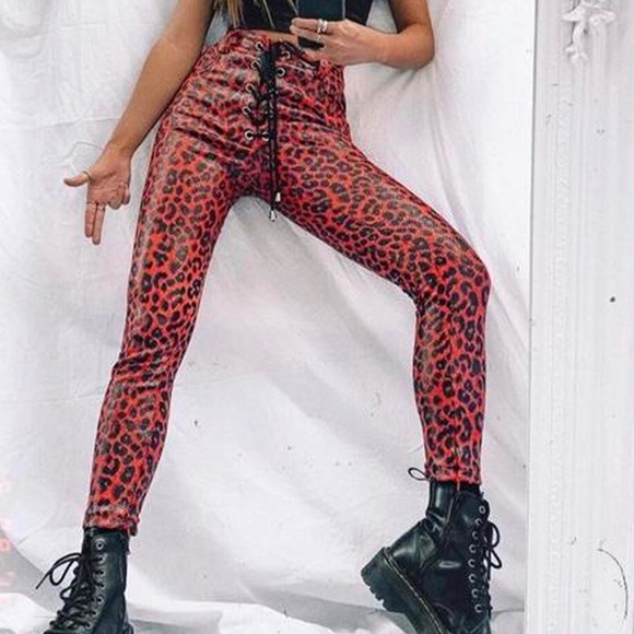Jagger & Stone | Pants & Jumpsuits | Jagger Stone Red Leopard Print ...